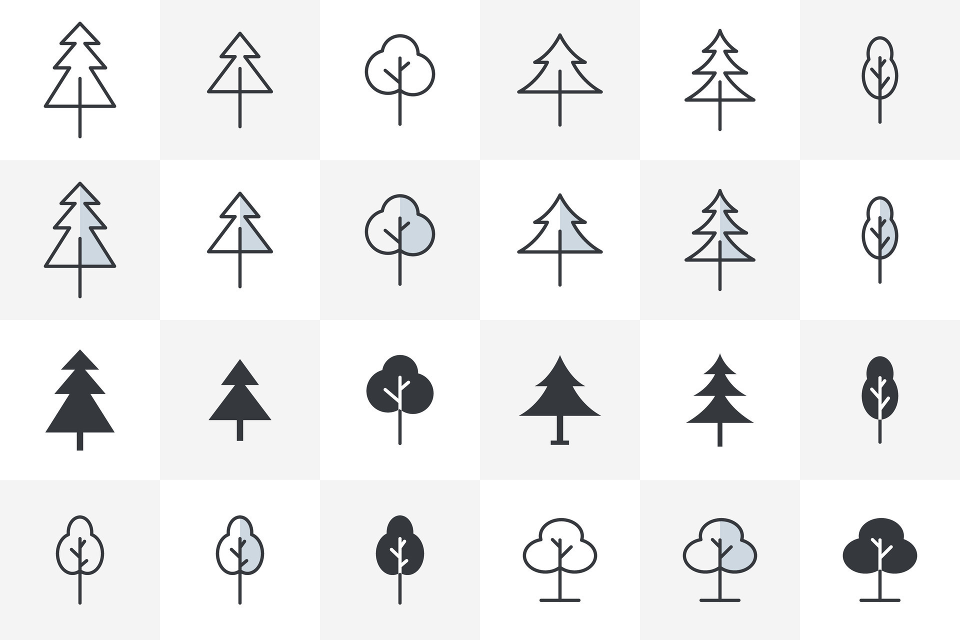 Tree Icon Set. Tree vector art bundle isolated on white background 41032755 Vector Art at Vecteezy