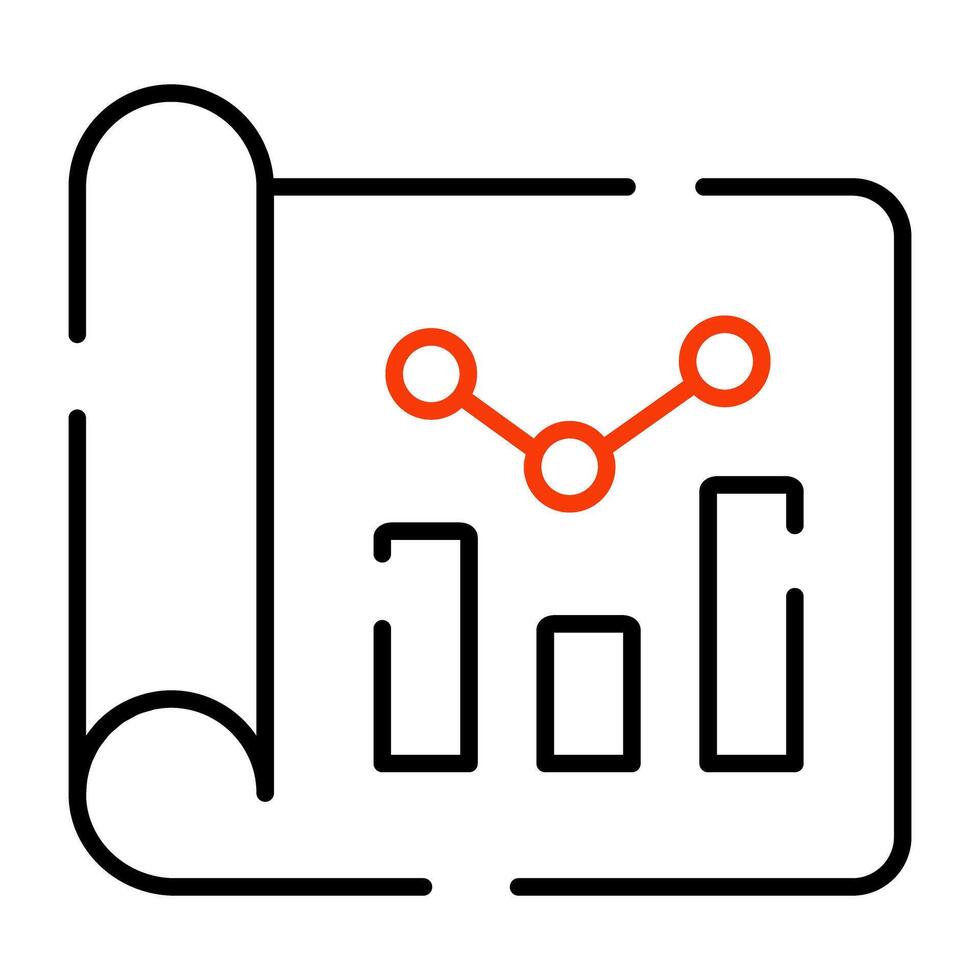 Conceptual flat design icon of polyline graph 41033364 Vector Art at ...