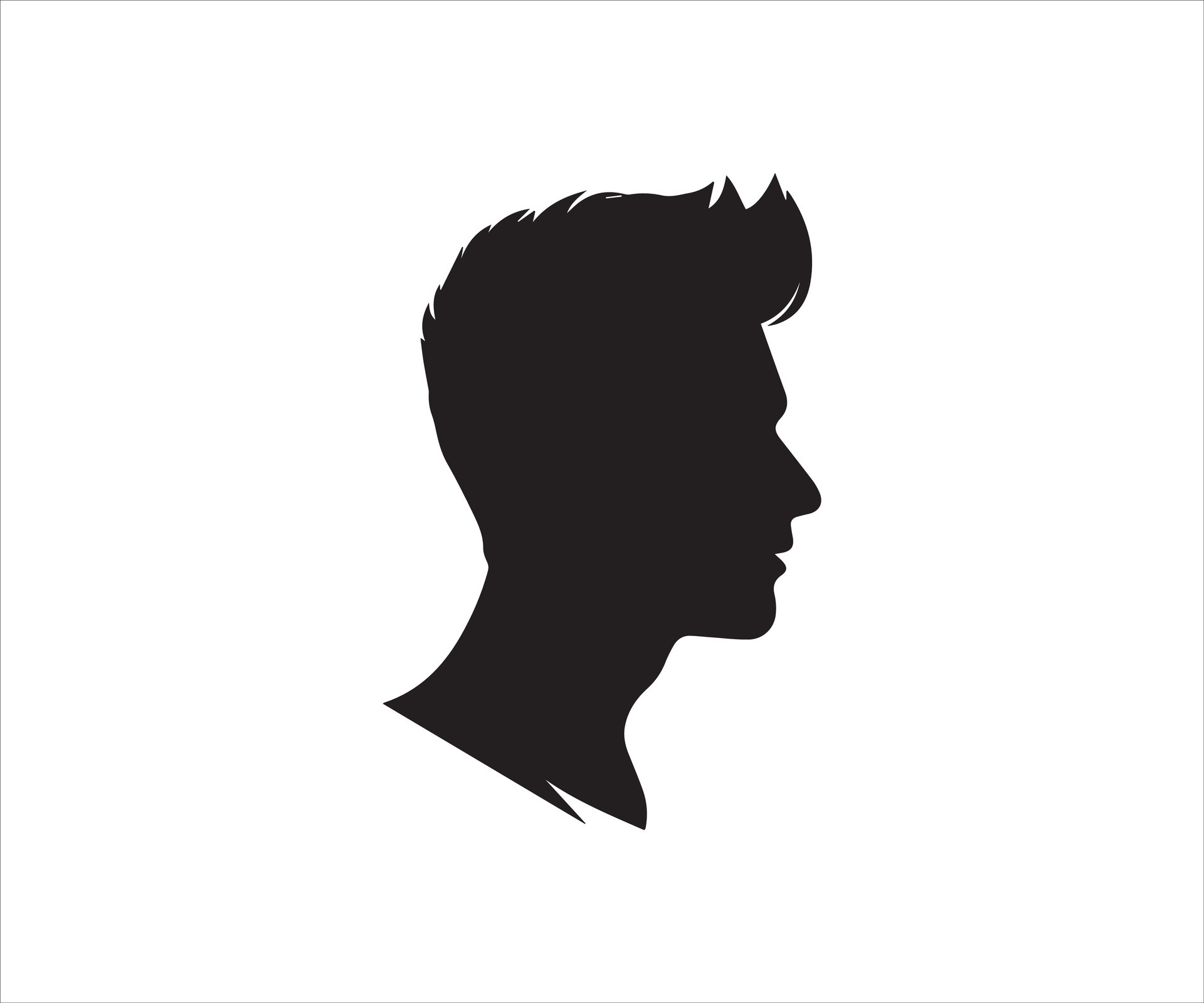 Man face silhouette isolated on white background. Vector illustration ...