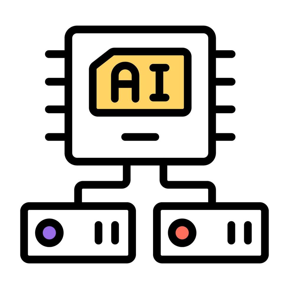 Conceptual flat design icon of ai network 41035256 Vector Art at Vecteezy