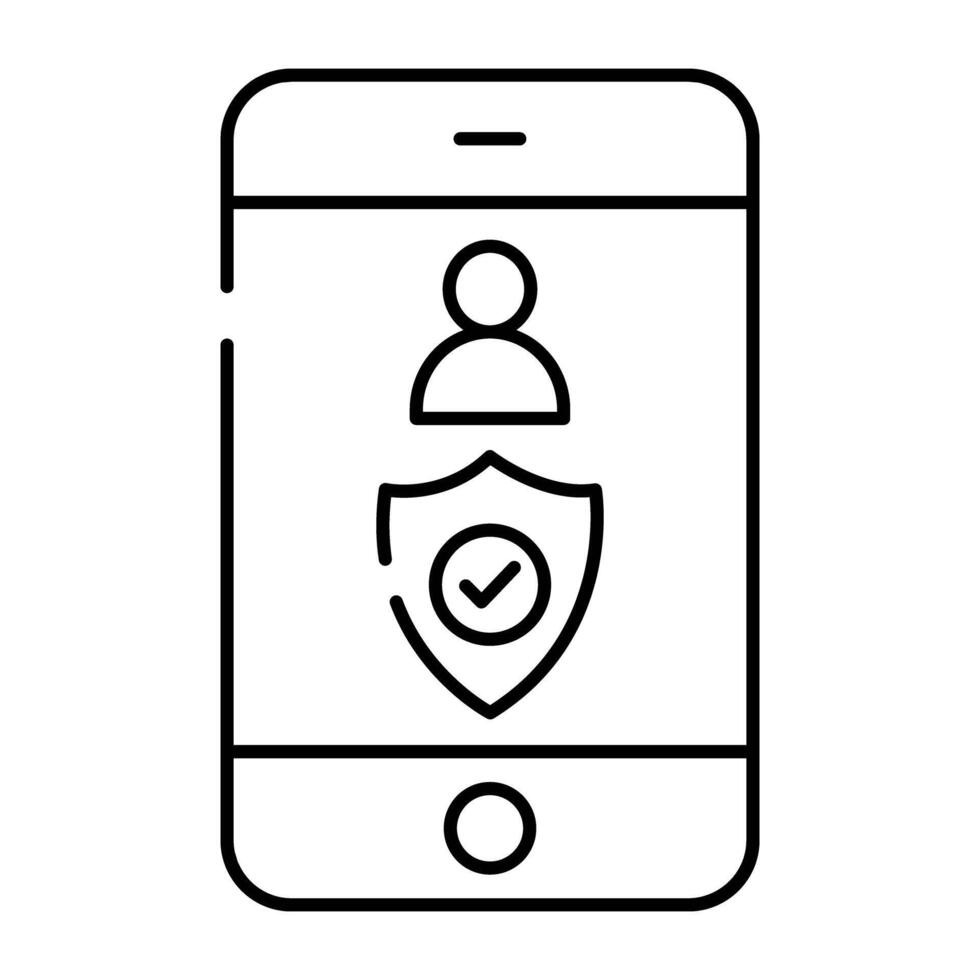 Avatar with shield inside smartband denoting concept of mobile profile ...