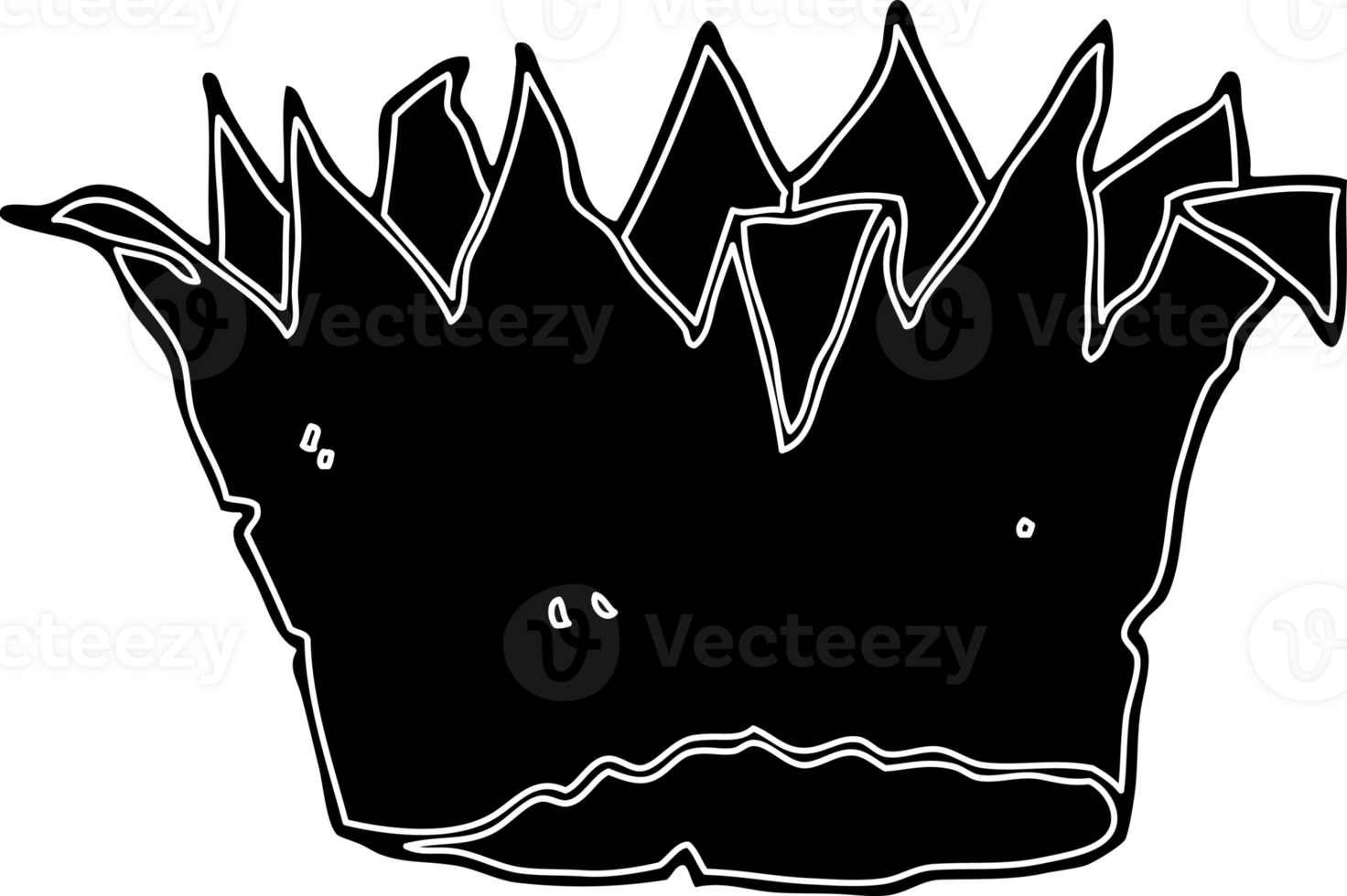 Cartoon Paper Crown Solid Black Icon 41040320 Png