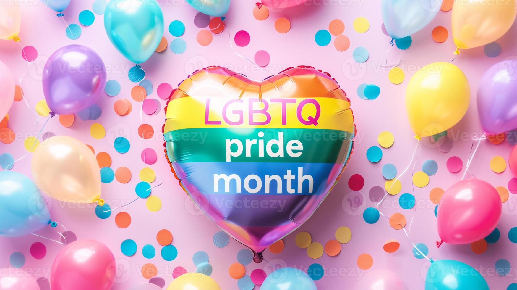 Ai Generated Lgbtq Pride Month Concept With Heart Shaped Balloon And
