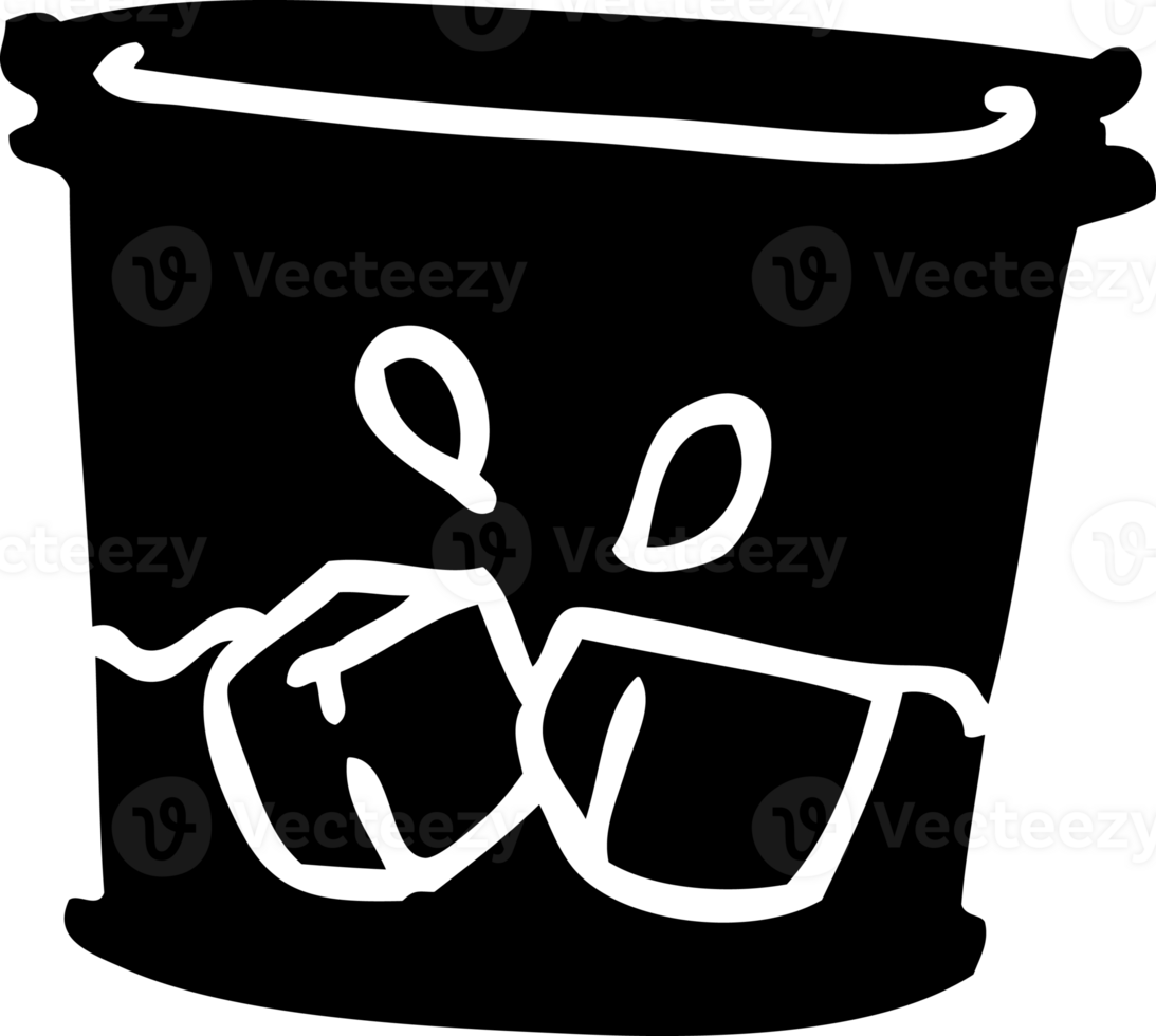 Line Drawing Cartoon Drink In Glass Tumbler Solid Black Icon 41042363 Png