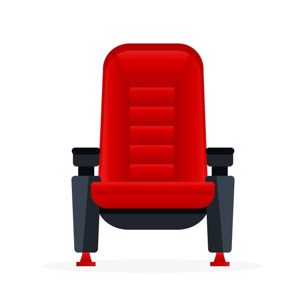 Red movie theater seats for comfortable watching film. Cinema chair. Vector illustration ...