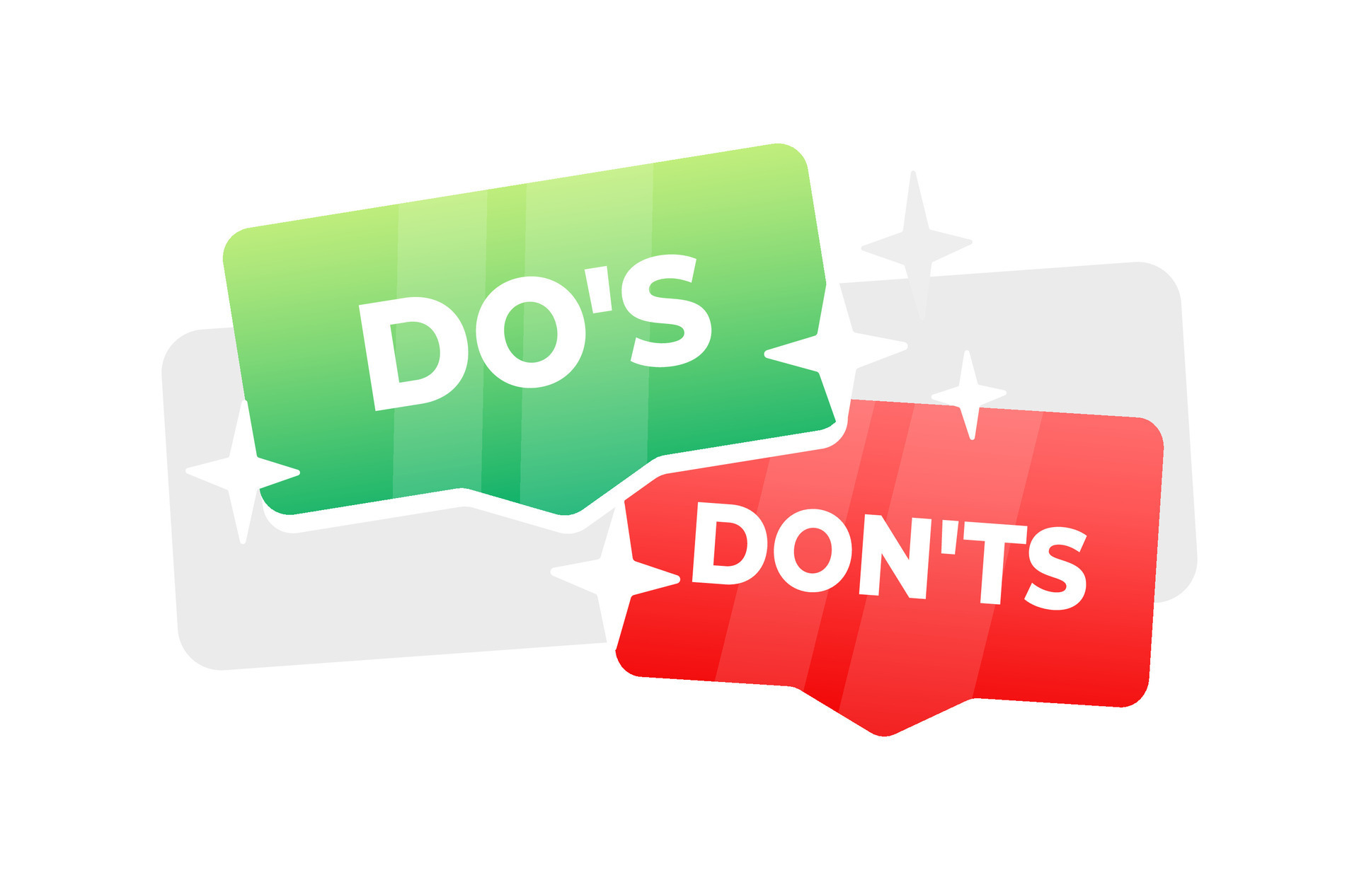 Dos and Donts speech bubble banner. Promotion and advertising label ... Dos and Donts speech bubble banner. Promotion and advertising label ...