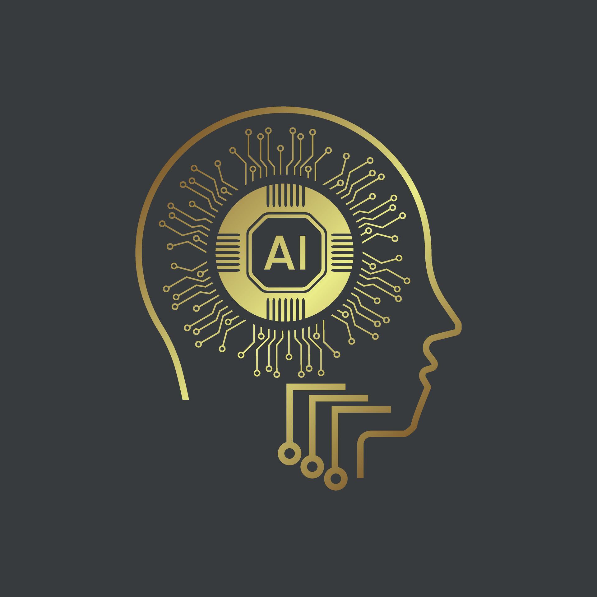 A Luxury technology vector element. artificial intelligence icon. A ...