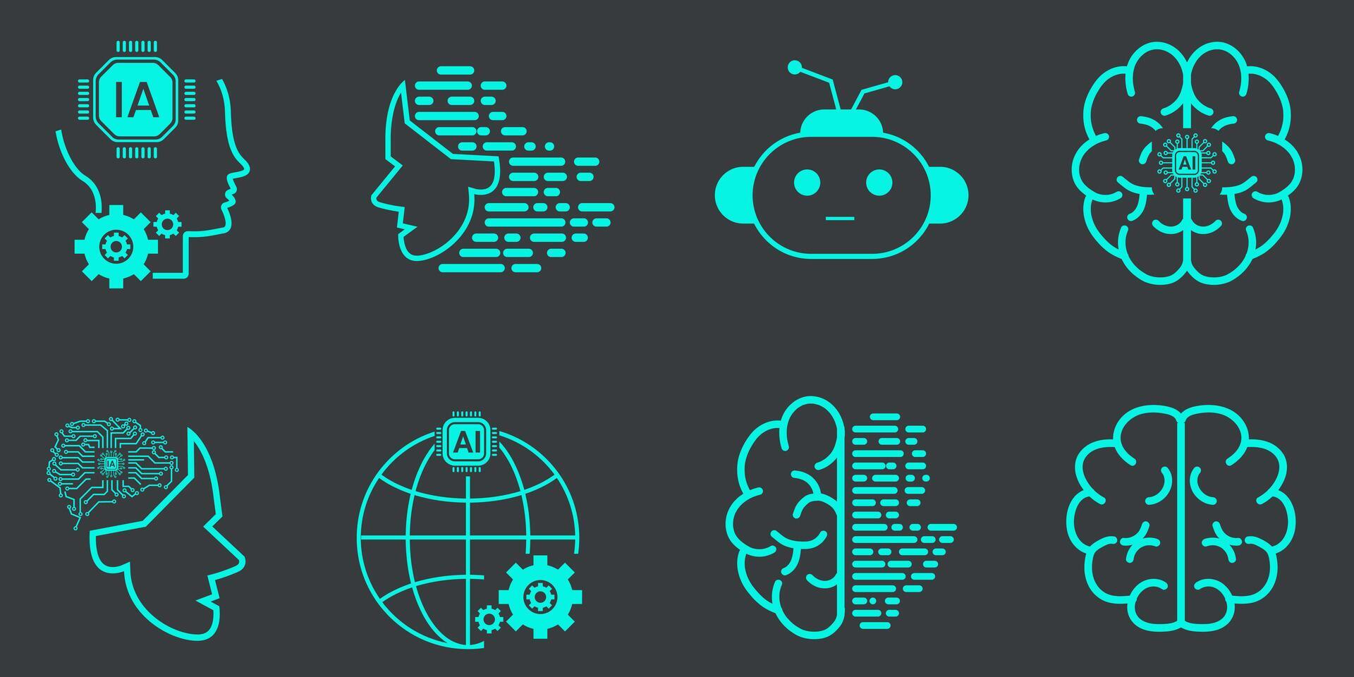 The modern of Technology of Artificial Intelligence Vector Line Icons ...