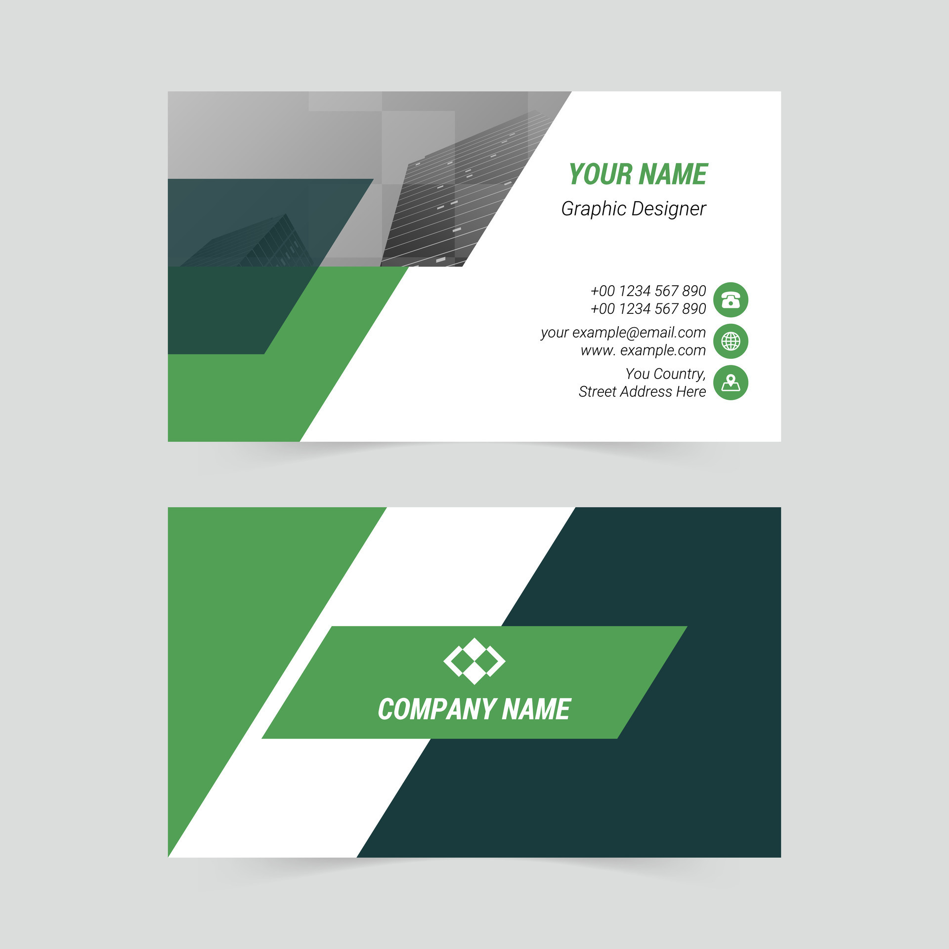 Green modern business card template 41055524 Vector Art at Vecteezy Green modern business card template 41055524 Vector Art at Vecteezy