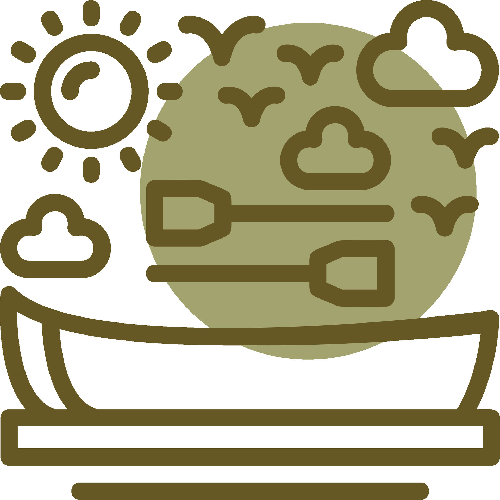 Rowboat Linear Circle Icon 41058163 Vector Art At Vecteezy