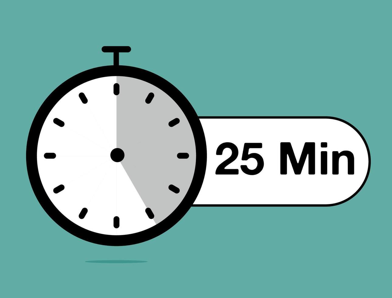 25 minutos Temporizador icono. hora mostrador cronógrafo, moderno reloj ...