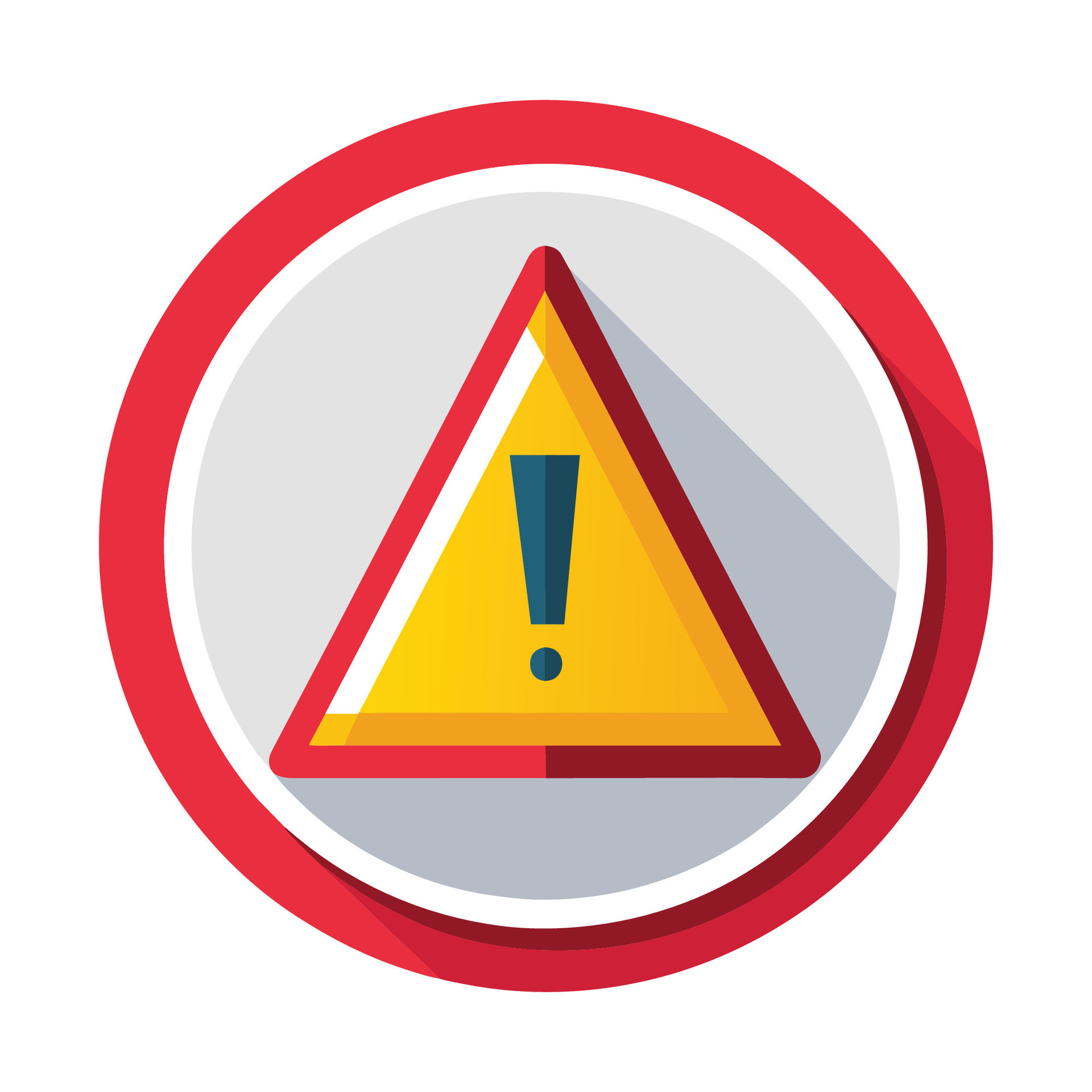 Warning flat vector illustration on white background. 41138298 Vector ...