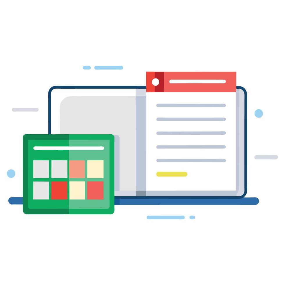 Notebook interface isolated flat vector illustration. 41138445 Vector ...