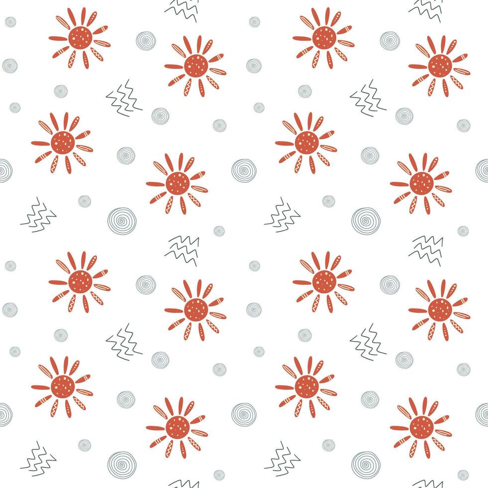 Cute simple pattern with nursery doodle elements. Seamless background ...