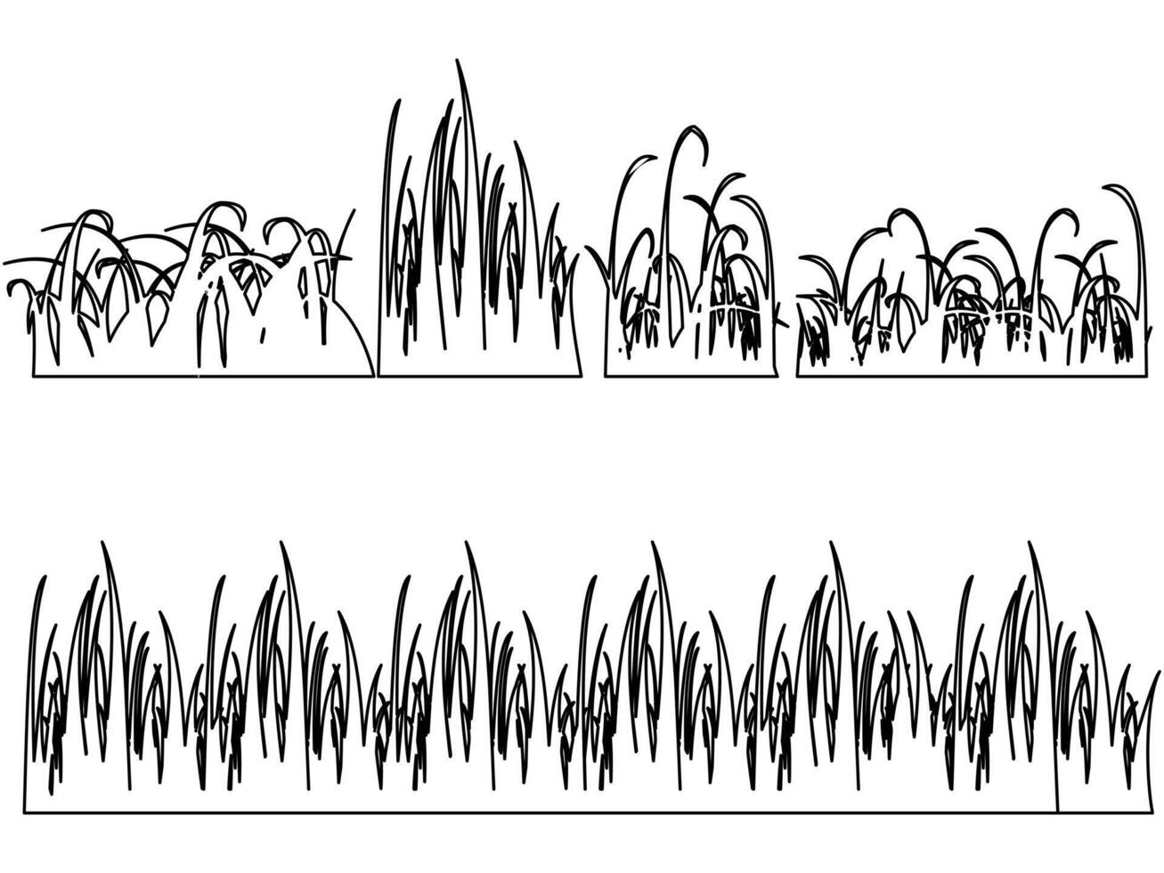Set Of Black Grass Silhouettes On White Background 41147053 Vector Art At Vecteezy