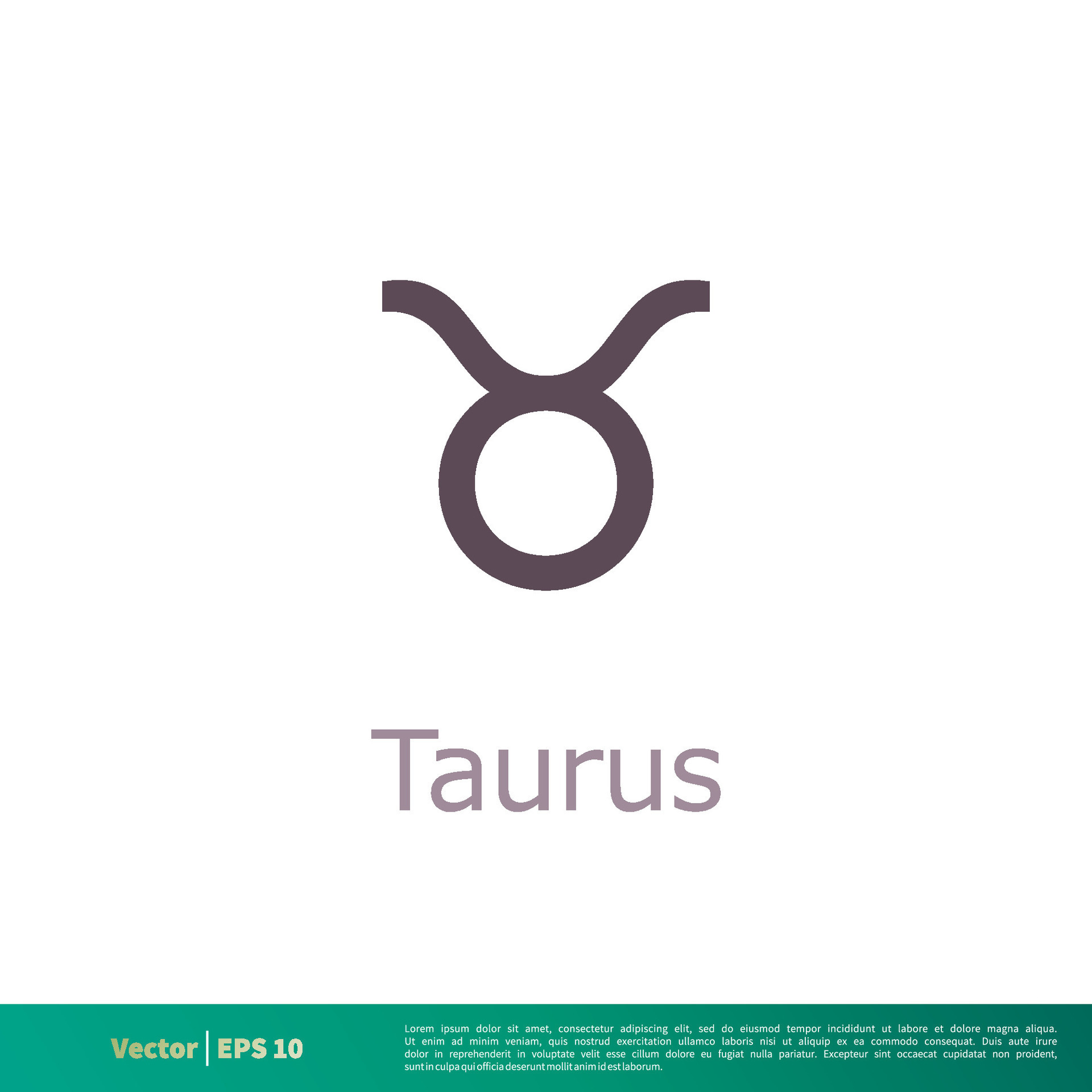 Taurus Zodiac Sign Icon Vector Logo Template Illustration Design