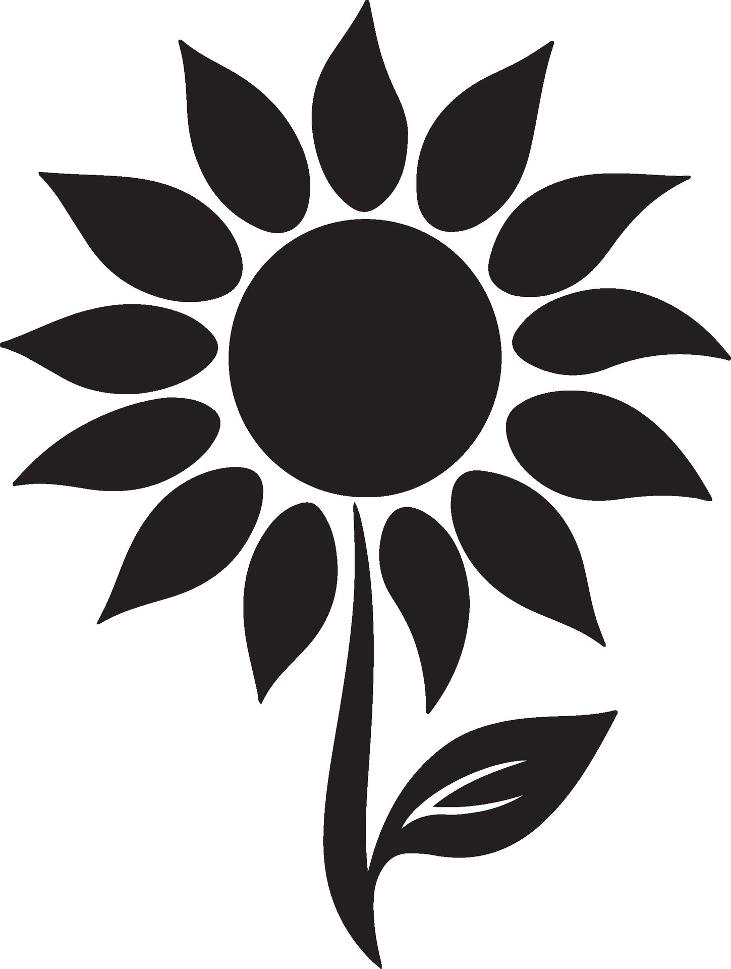 Sunflower Silhouette Vector Illustration White Background 41163758 Vector Art At Vecteezy