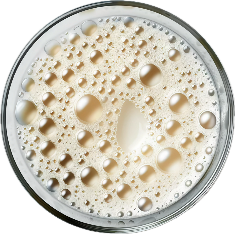 Ai Generated Close Up Of Beer Foam In Glass Top View Png 41167091 Png