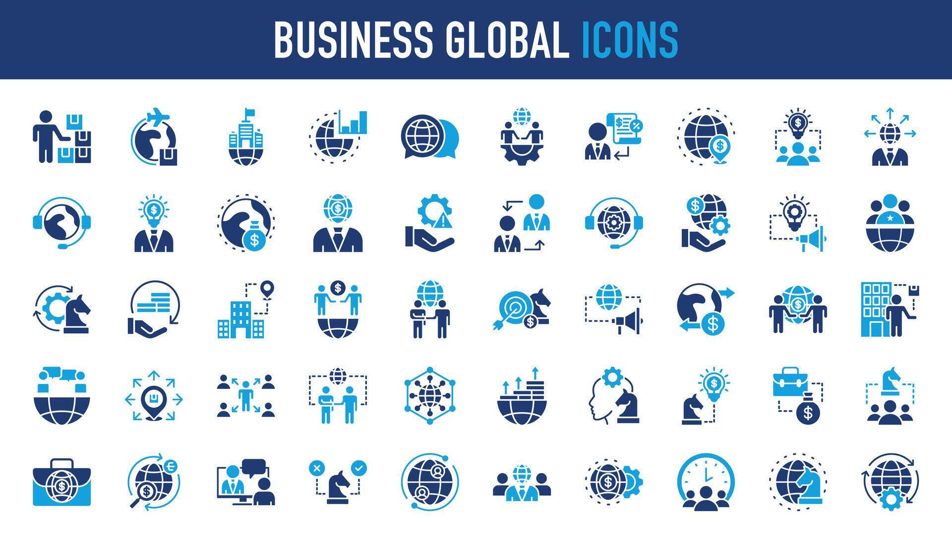 Business global icon set. Business team, meeting, partnership, startup ... Business global icon set. Business team, meeting, partnership, startup ...