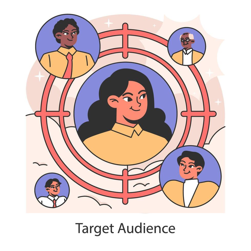 Target audience concept. Flat vector illustration. 41168655 Vector Art ... Target audience concept. Flat vector illustration. 41168655 Vector Art ...