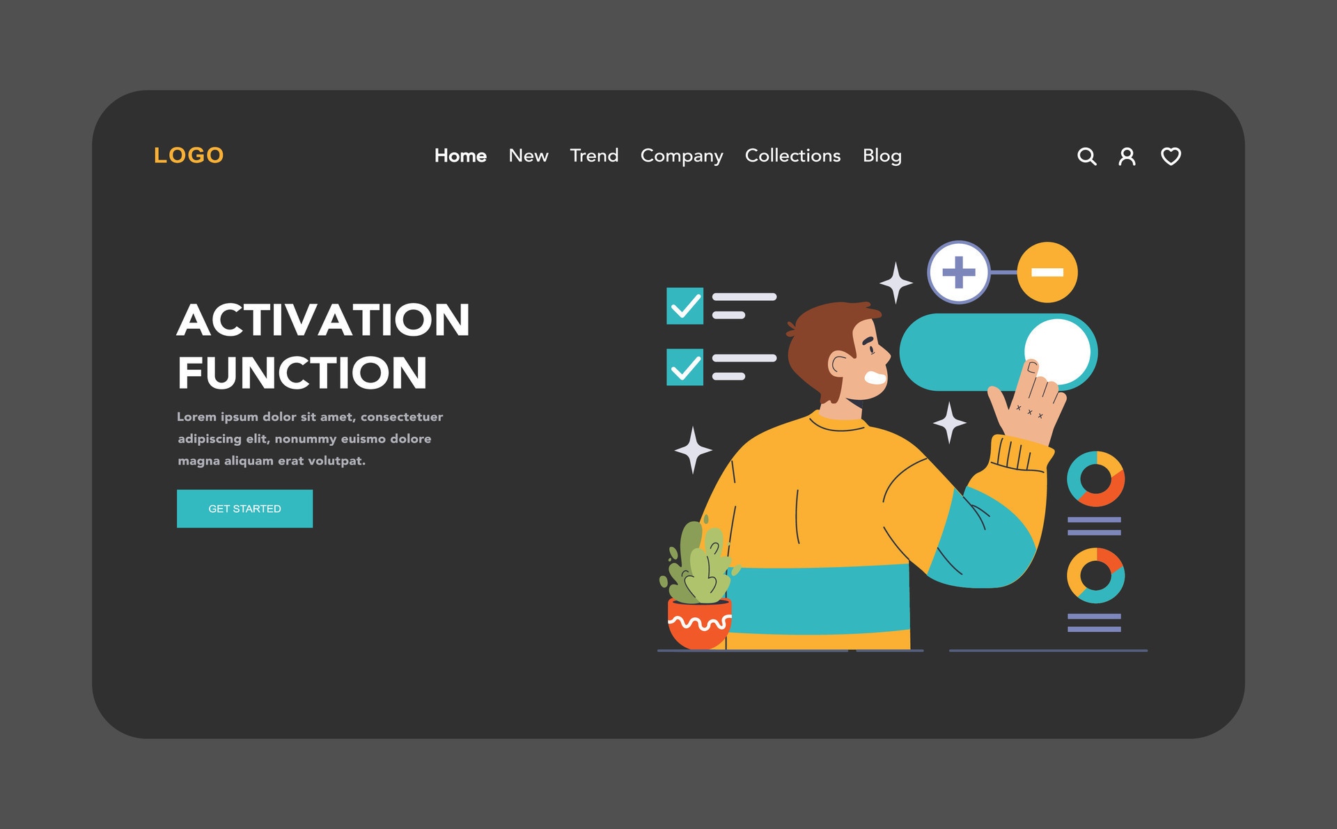 Activation Function Concept Flat Vector Illustration 41168860 Vector