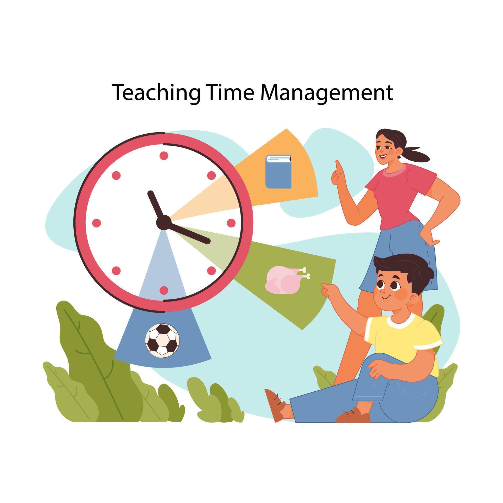 Learning time management. Flat vector illustration 41168918 Vector Art at Vecteezy