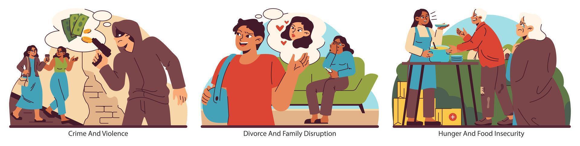 Social struggles set. Flat vector illustration. 41170065 Vector Art at ... Social struggles set. Flat vector illustration. 41170065 Vector Art at ...