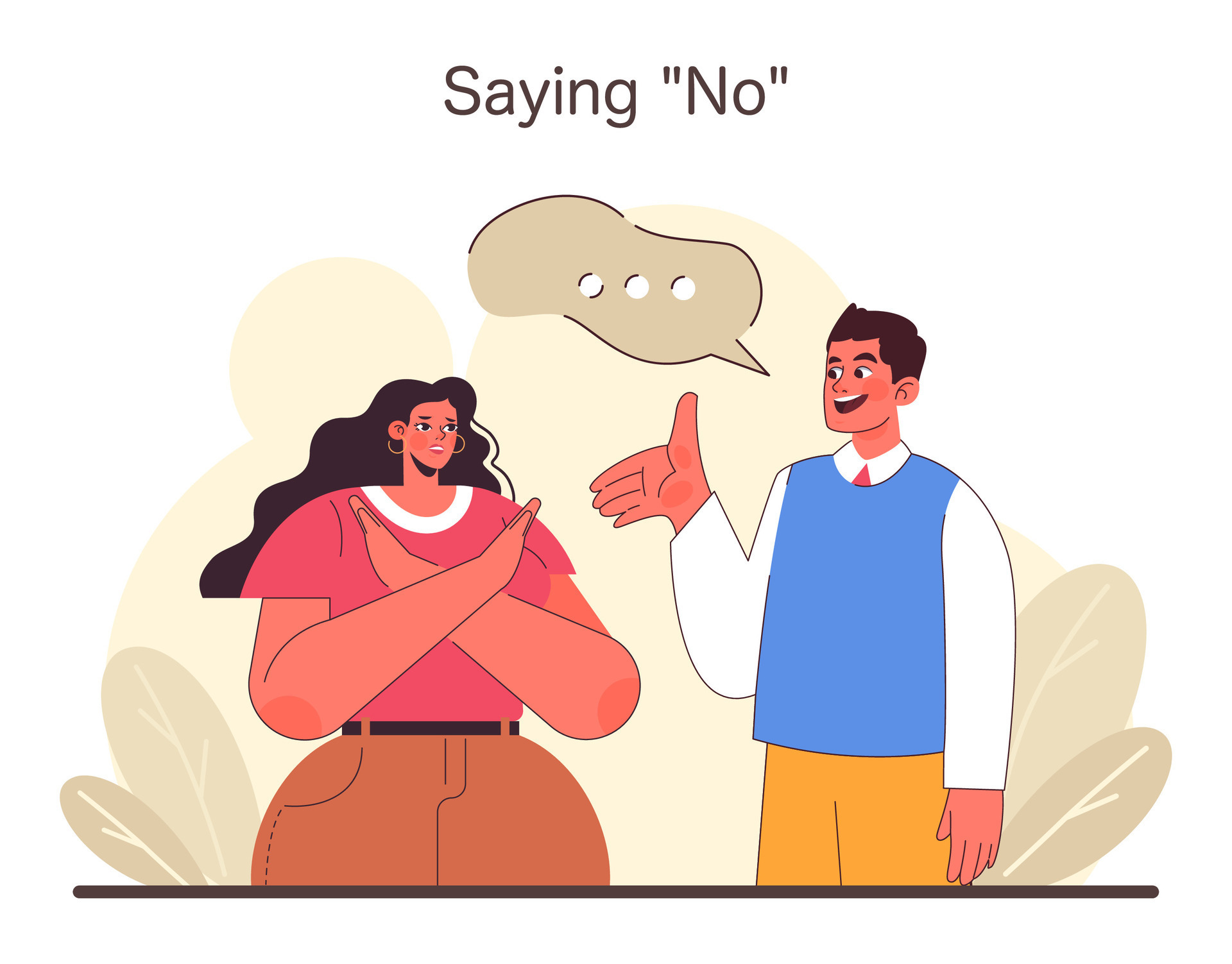 Assertiveness concept. Flat vector illustration 41170075 Vector Art at ... Assertiveness concept. Flat vector illustration 41170075 Vector Art at ...