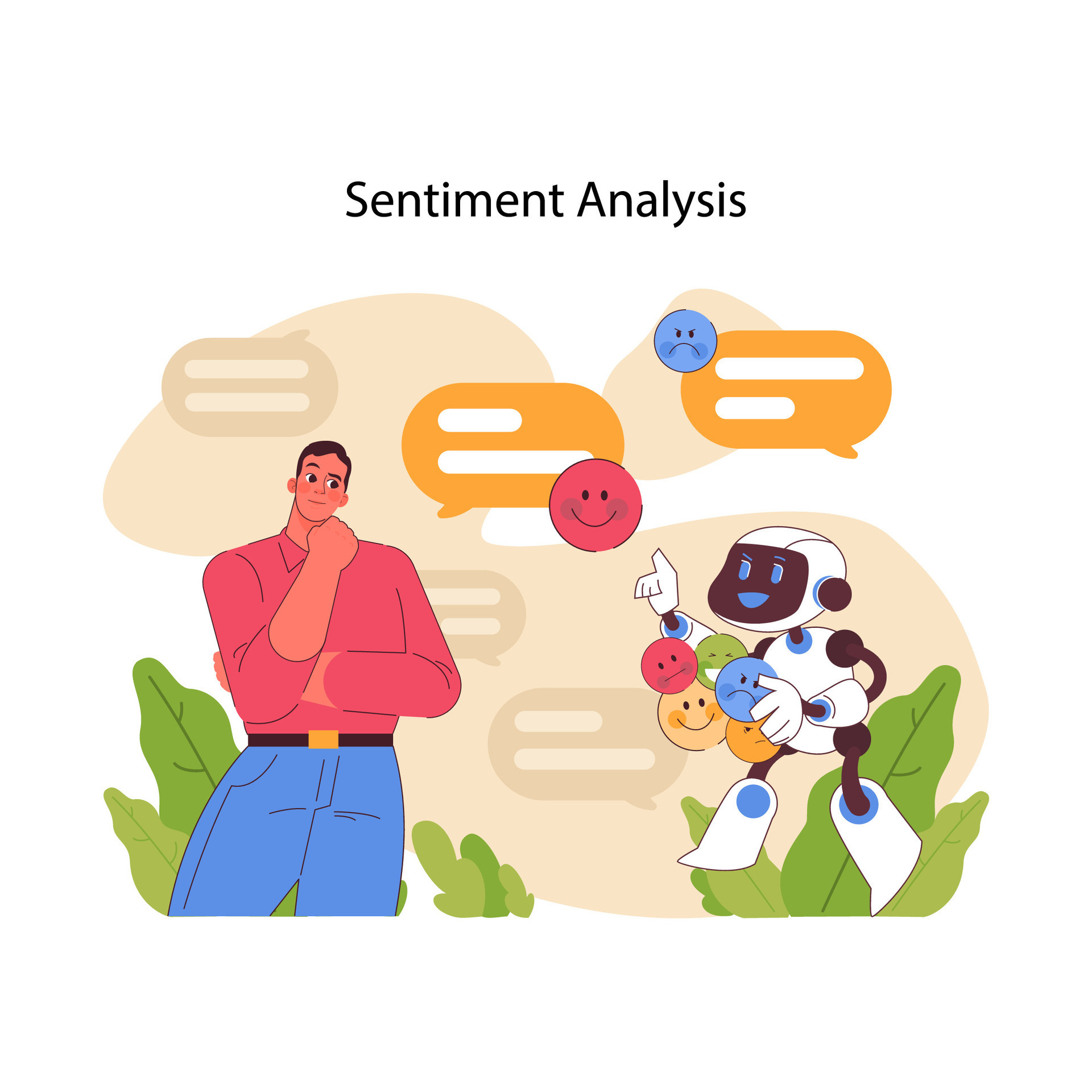 Sentiment analysis concept. Flat vector illustration 41170238 Vector ... Sentiment analysis concept. Flat vector illustration 41170238 Vector ...