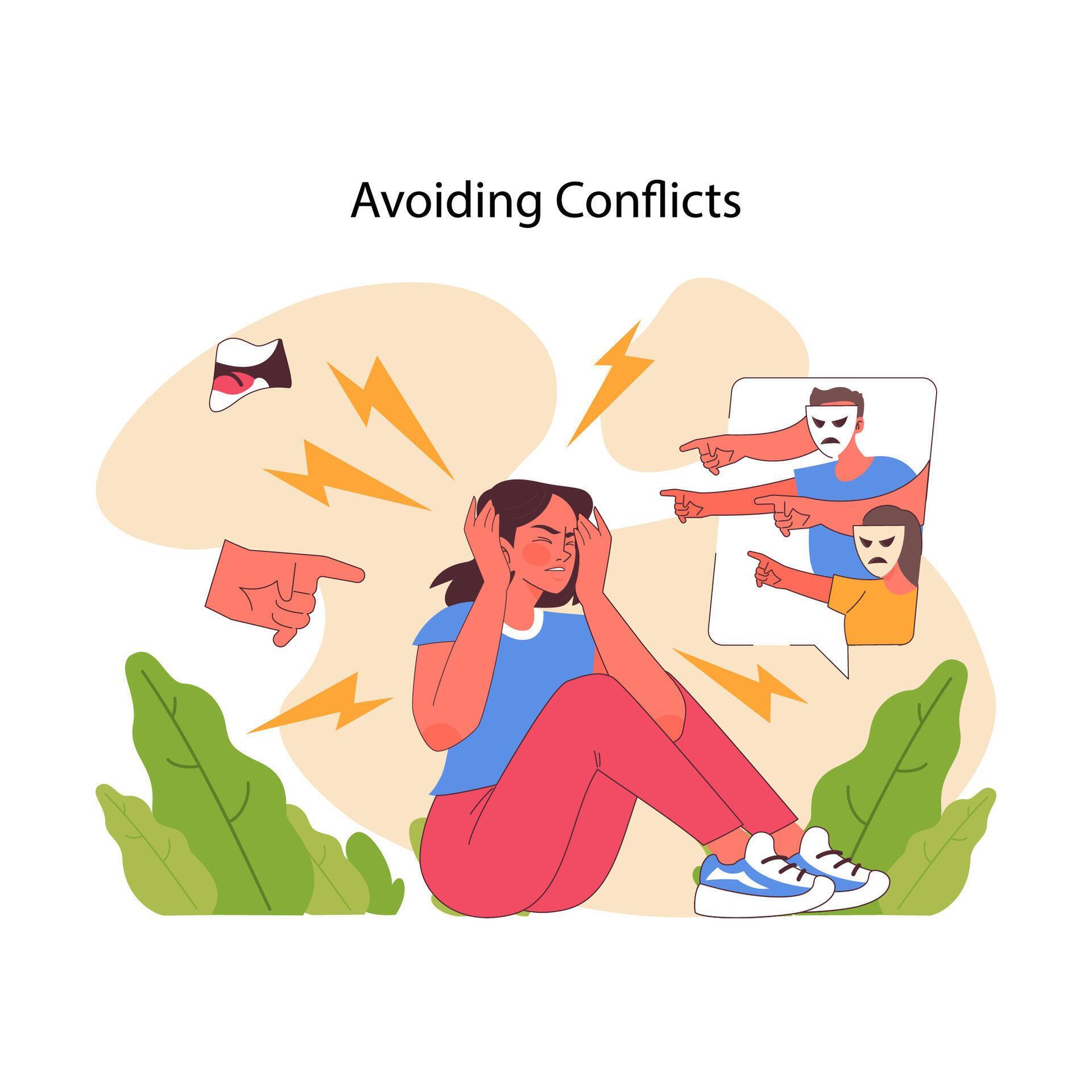 Conflict avoidance concept. Flat vector illustration 41170255 Vector Art at Vecteezy