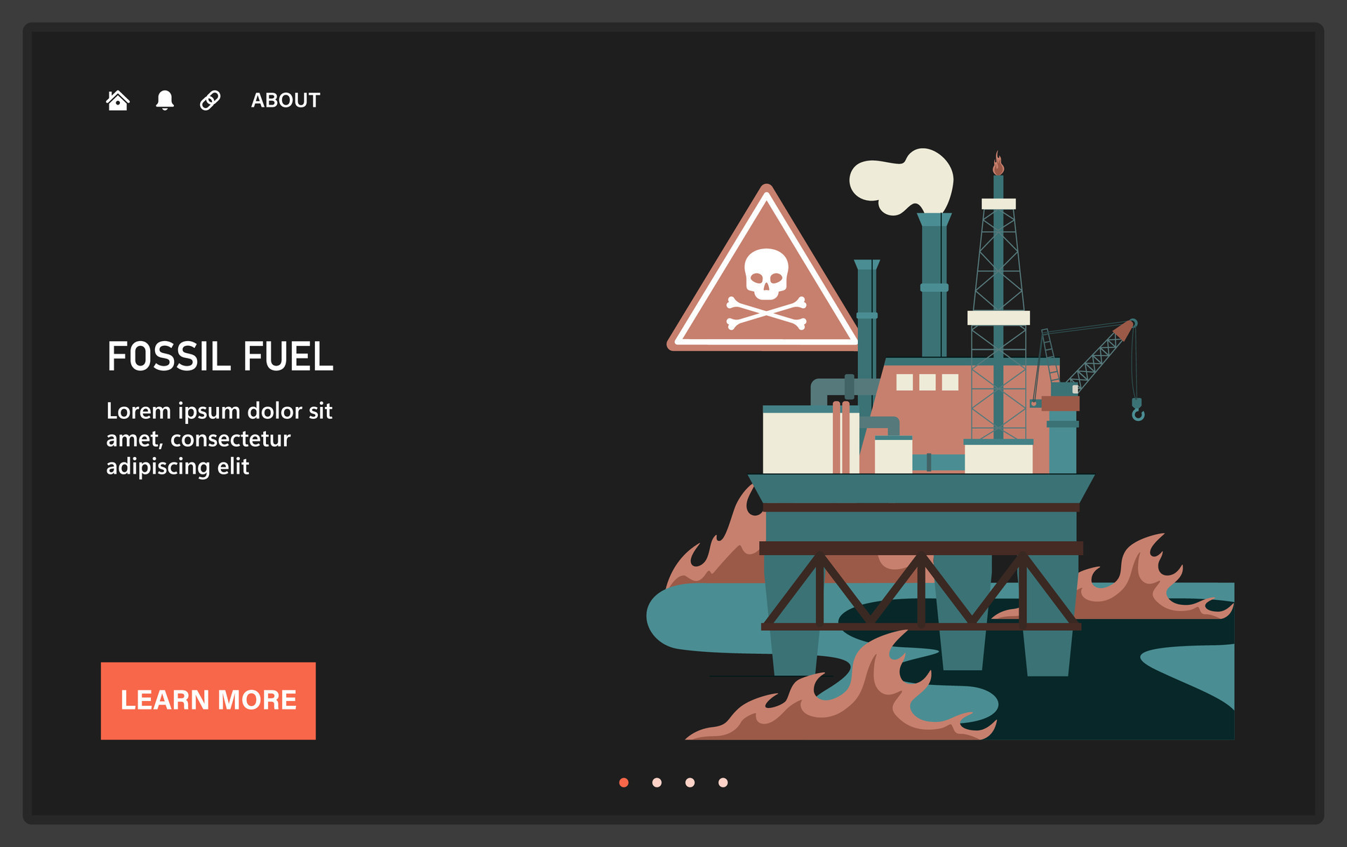 Environmental hazard of oil spills. Fossil resources extraction and its impact 41170293 Vector ...