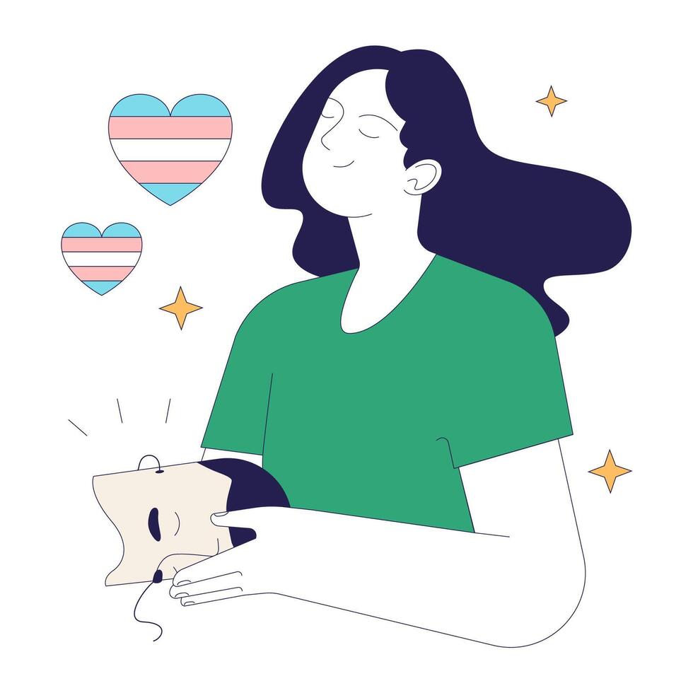 Gender Transition True Self In The Journey Of Coming Out Transgender 41170297 Vector Art At
