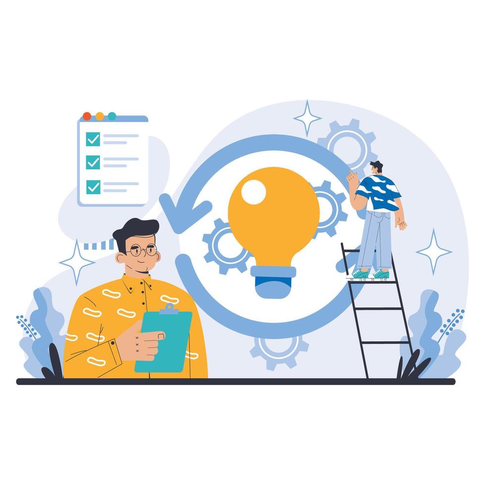 Operational Processes And Technologies Concept Flat Vector