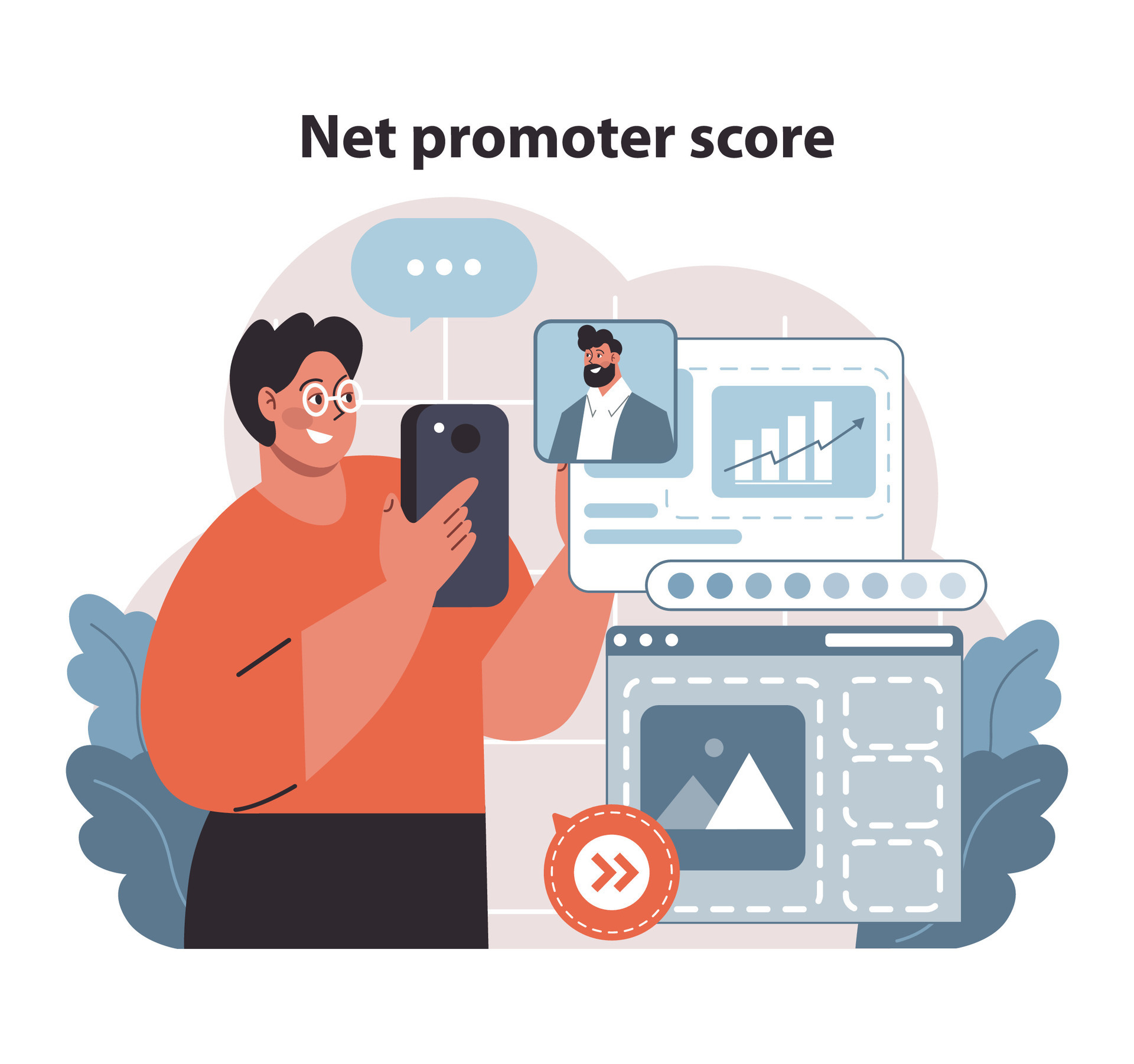Net Promoter Score Concept Illustration Captures Measuring Customer