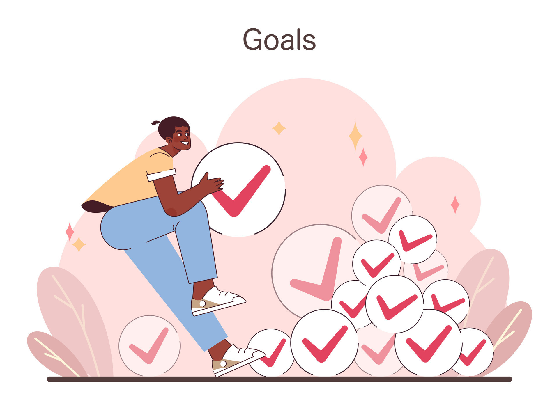 Goal Achievement Visualization. Flat vector illustration 41170889 ... Goal Achievement Visualization. Flat vector illustration 41170889 ...