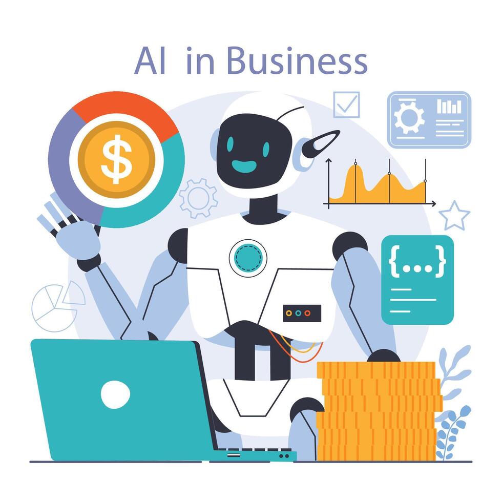 Ai Integration Artificial Intelligence And Human Synergy Neural Network 41170898 Vector Art At