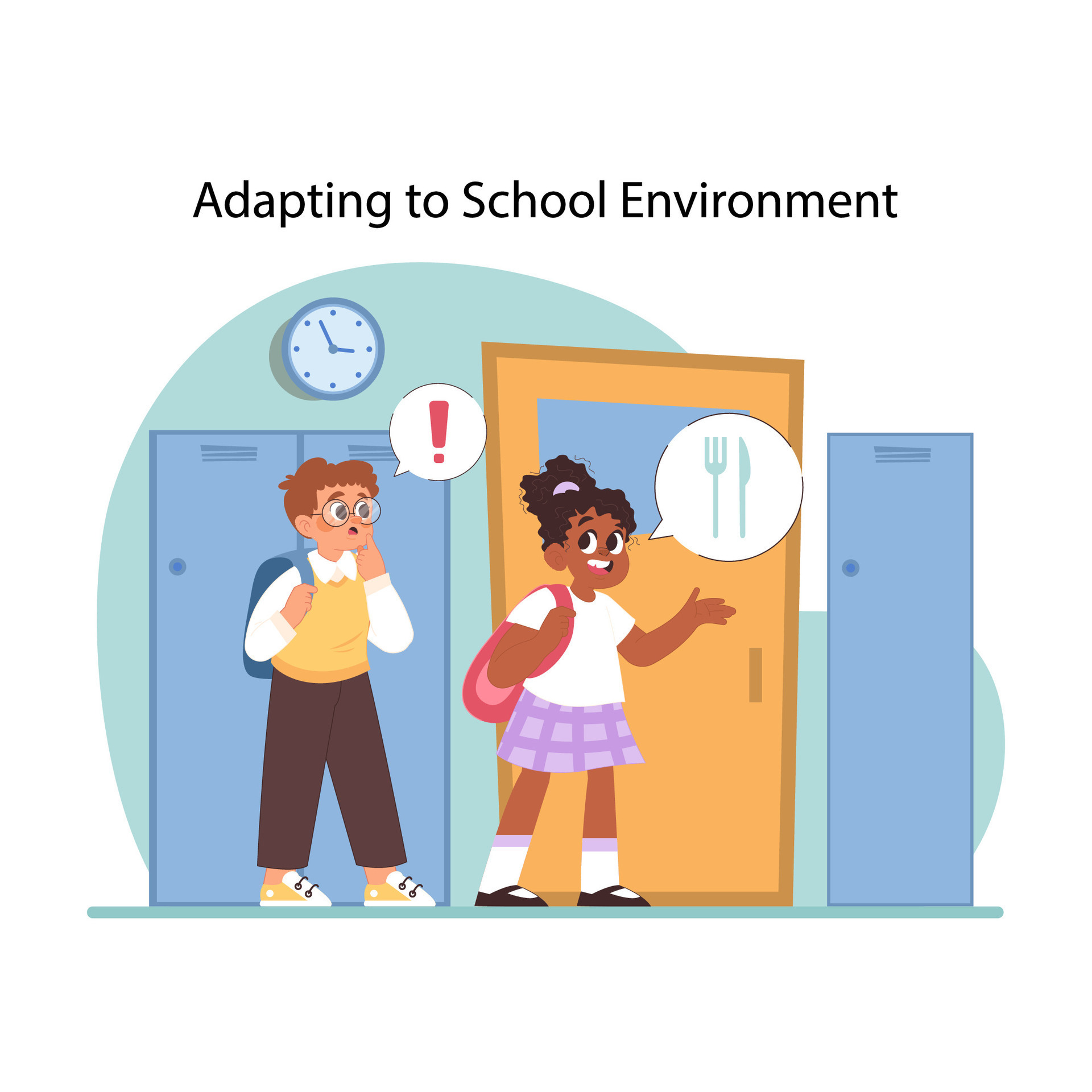 Adapting to school environment. Flat vector illustration 41170997 ... Adapting to school environment. Flat vector illustration 41170997 ...