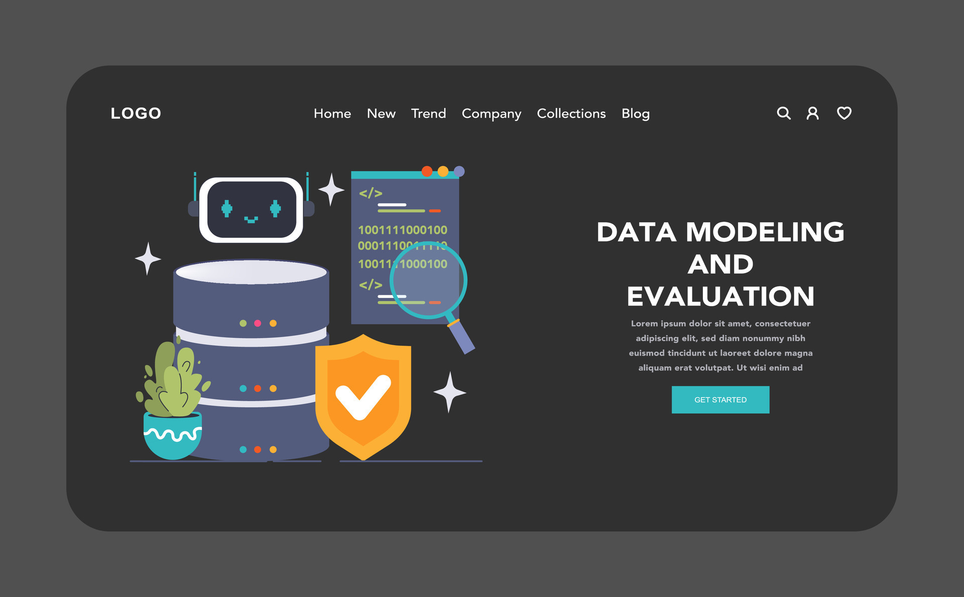 Data modeling and evaluation set. Flat vector illustration 41171163 ...
