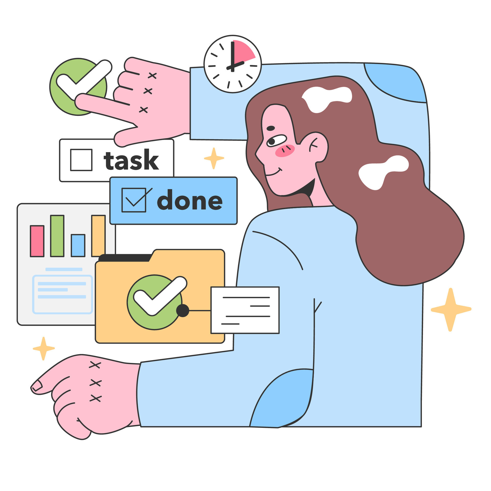 Task completion concept. Flat vector illustration. 41171229 Vector Art ... Task completion concept. Flat vector illustration. 41171229 Vector Art ...
