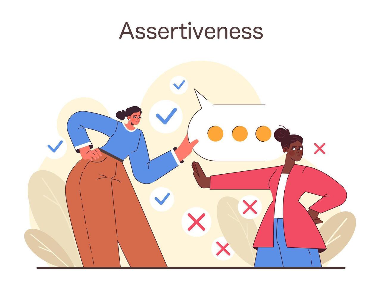 Assertiveness concept. Flat vector illustration 41171392 Vector Art at ... Assertiveness concept. Flat vector illustration 41171392 Vector Art at ...