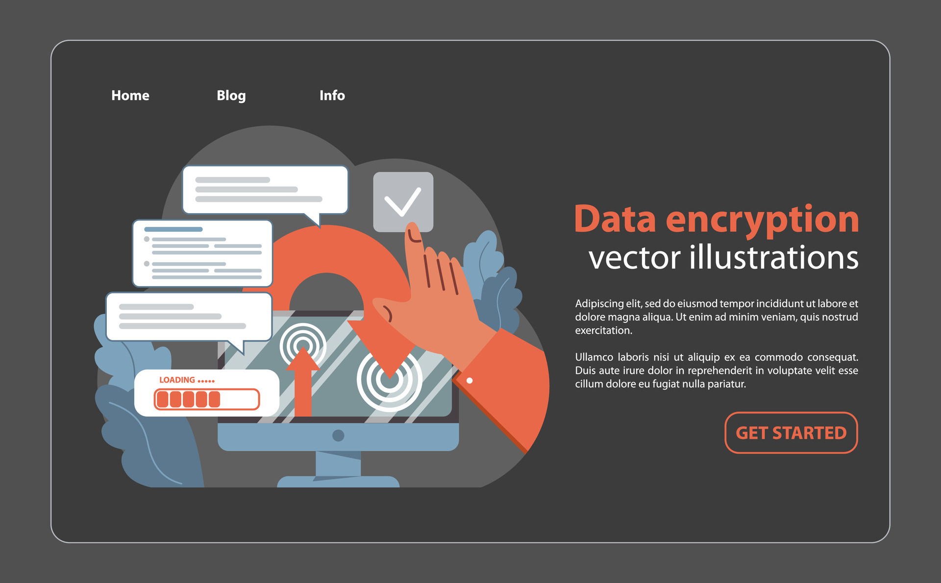 Data encryption concept. Cybersecurity measures. Flat vector ...