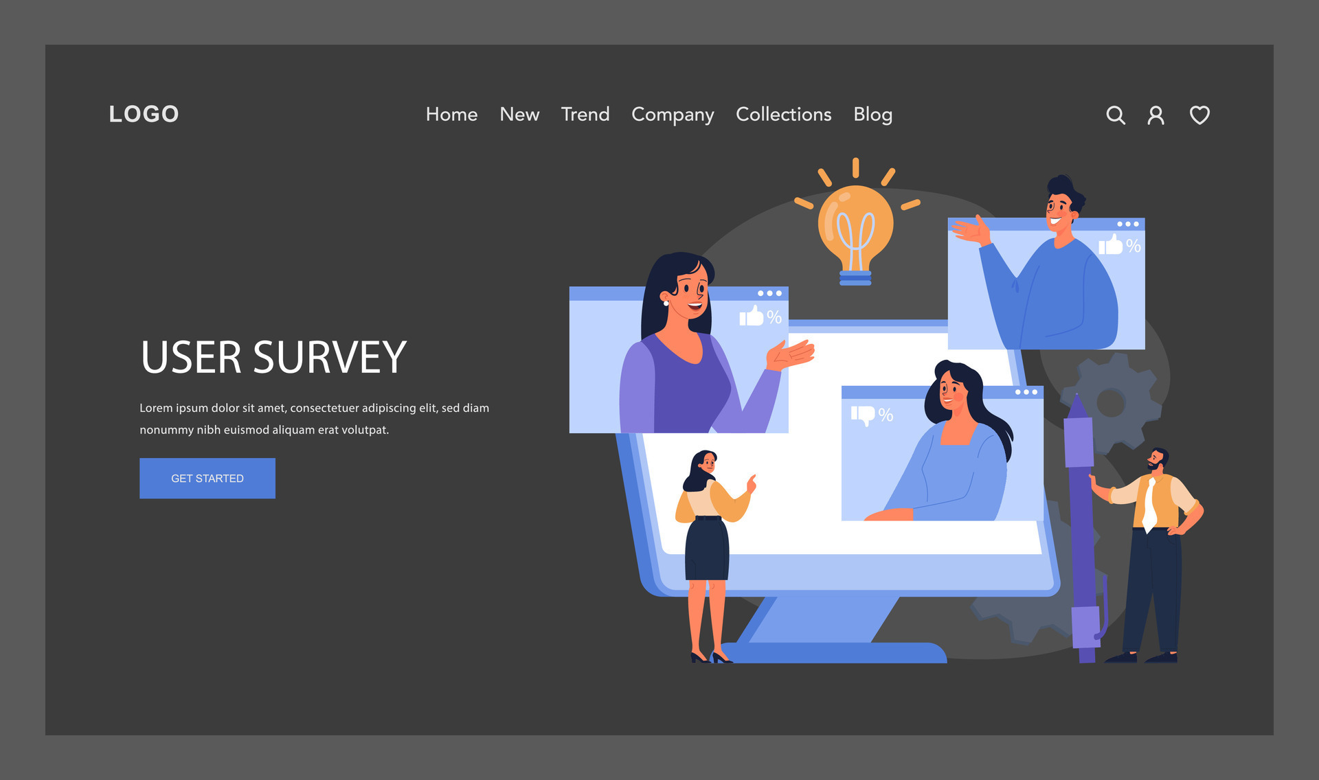 User Survey illustration. Team engages in gathering feedback with ... User Survey illustration. Team engages in gathering feedback with ...