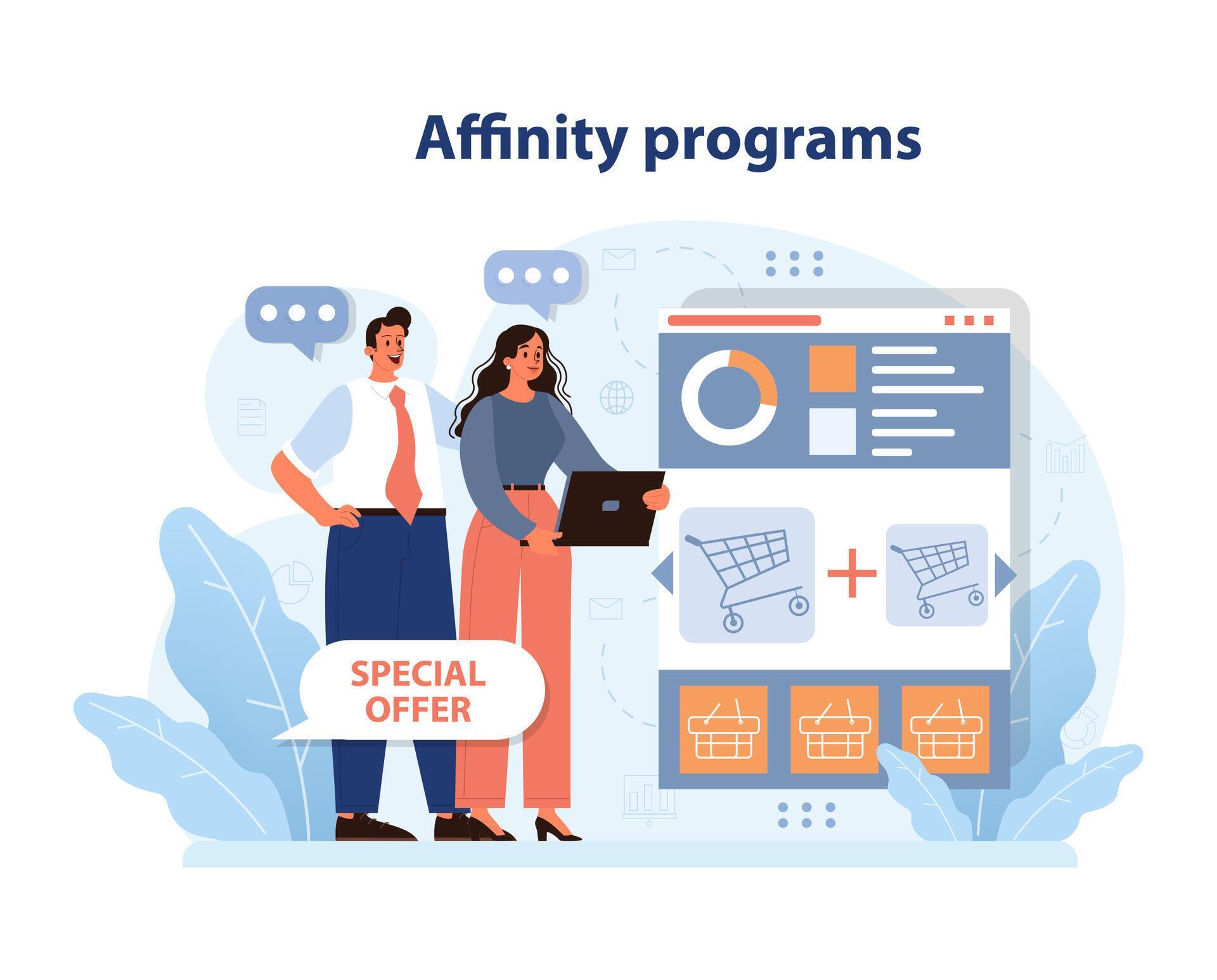 Affinity program dynamics. Flat vector illustration 41172109 Vector Art at Vecteezy