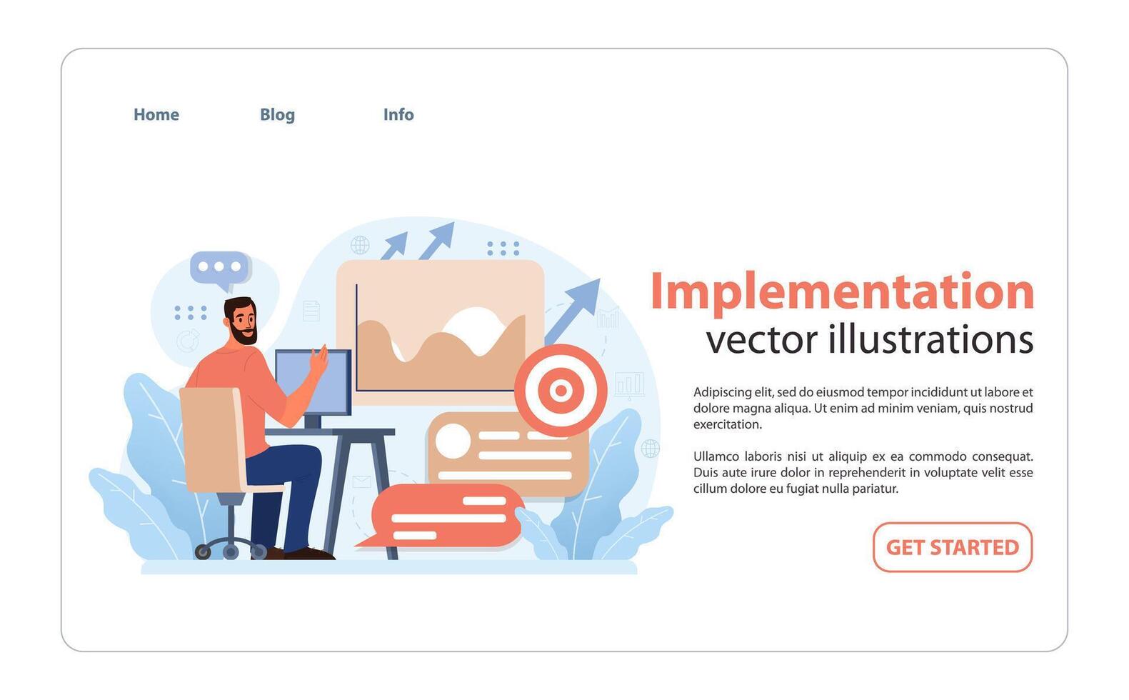 Efficient Implementation In Action Flat Vector Illustration 41172124 Vector Art At Vecteezy