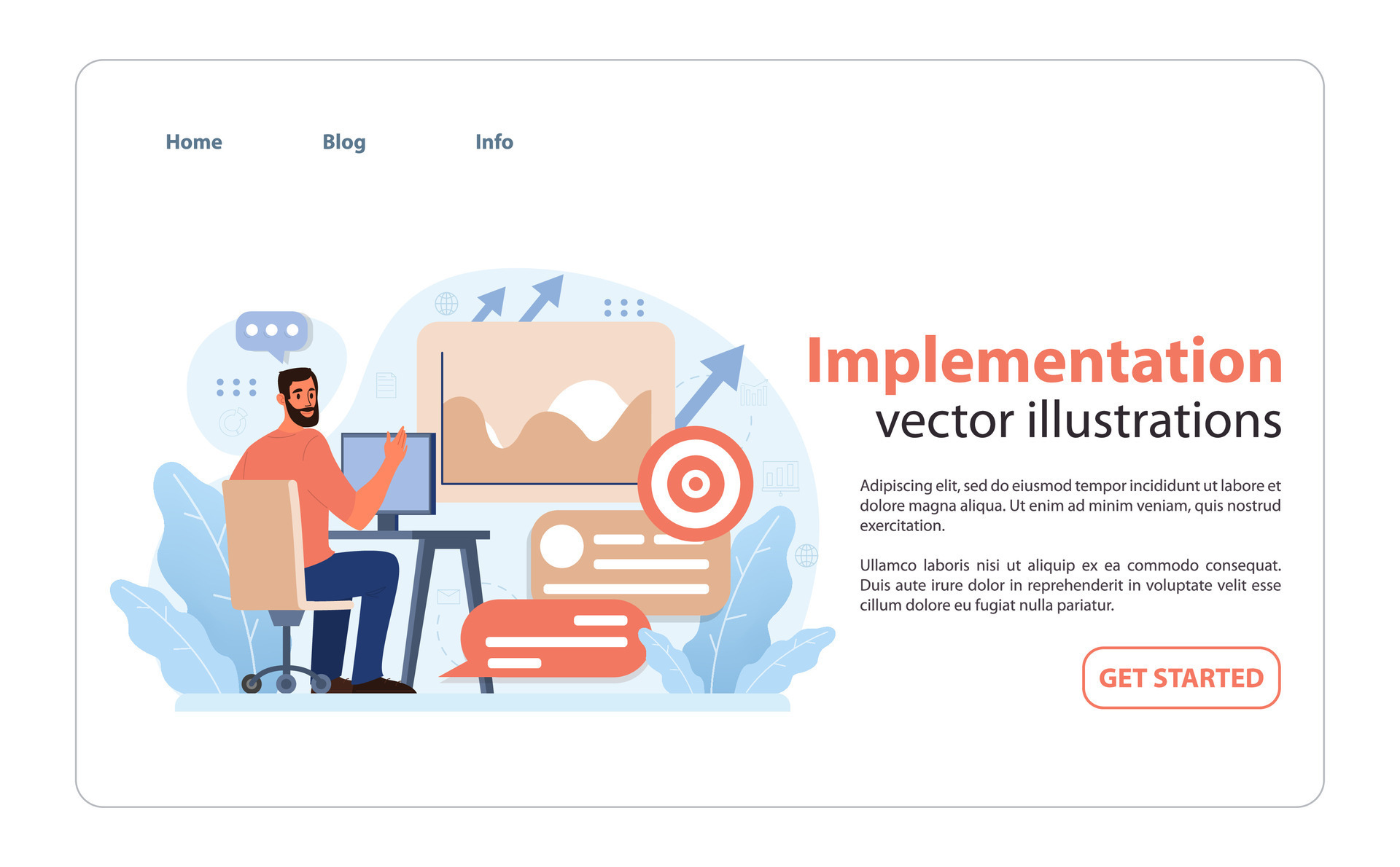 Efficient implementation in action. Flat vector illustration 41172124 ... Efficient implementation in action. Flat vector illustration 41172124 ...