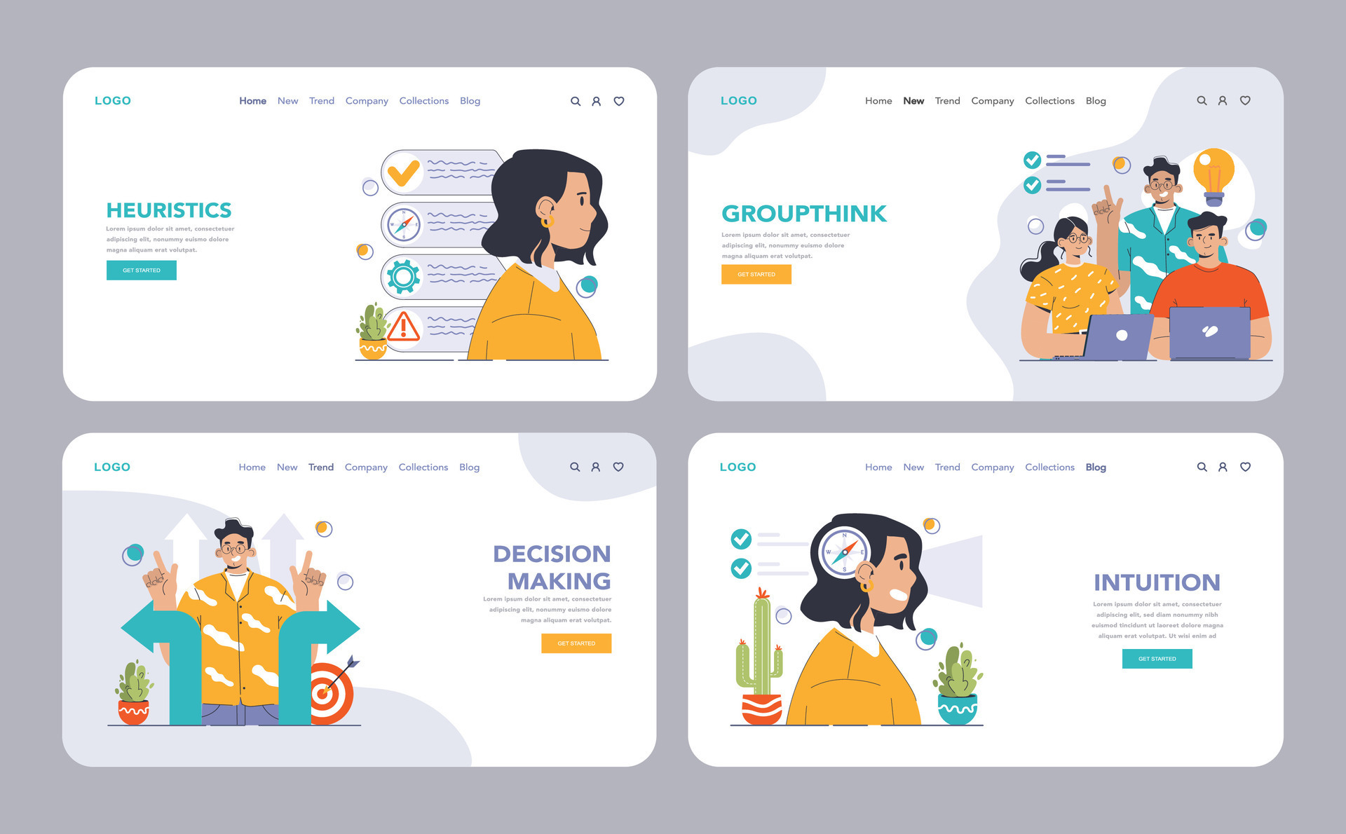 Decision Making Set Strategic Thinking Brainstorming And Solution Research 41172199 Vector Art