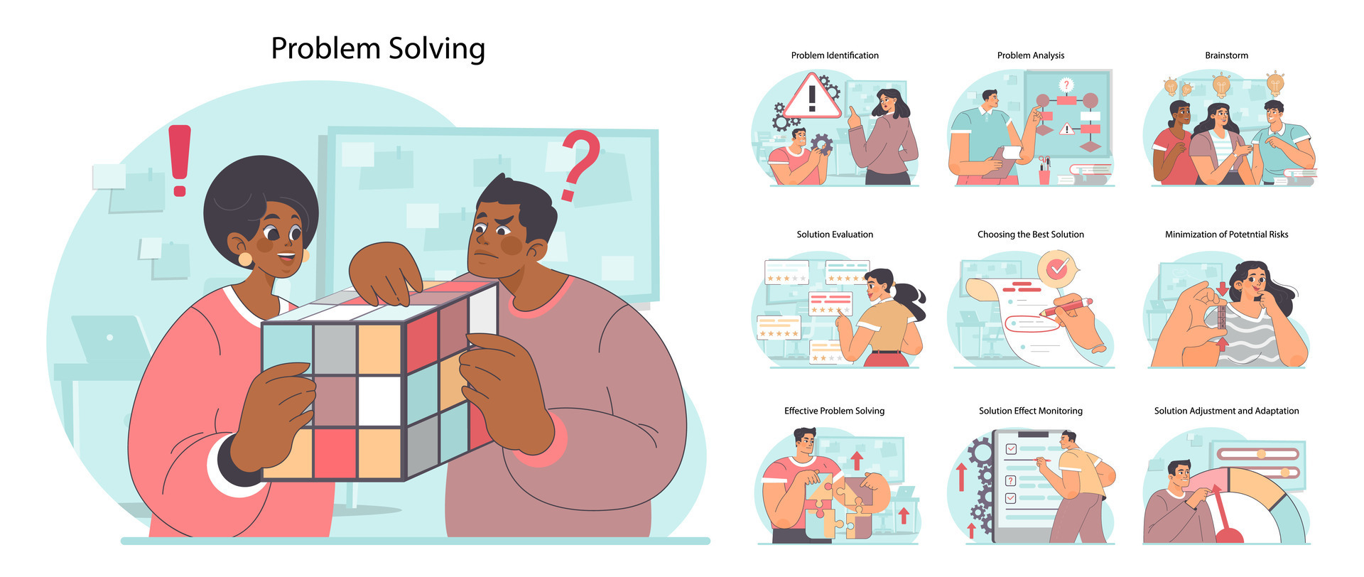 Problem-solving set. Flat vector illustration 41172240 Vector Art at ... Problem-solving set. Flat vector illustration 41172240 Vector Art at ...