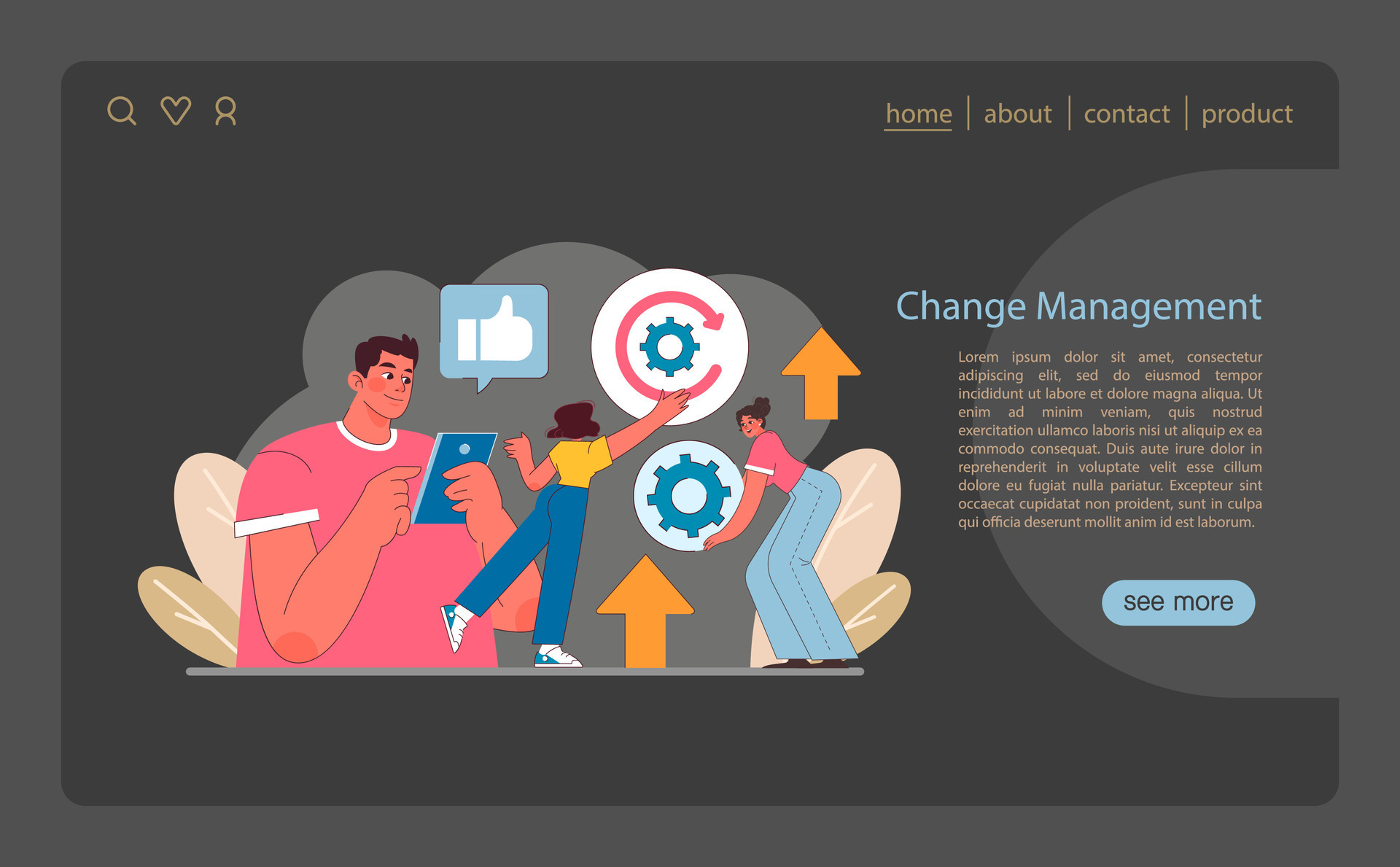 Change Management in IT project management. Visualizes the adaptation process, embracing ...