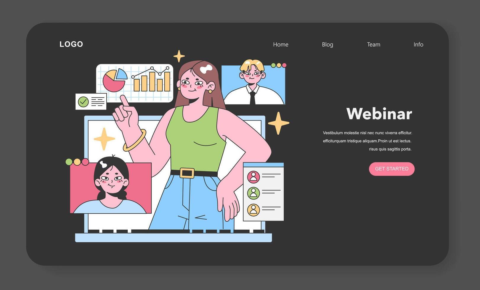 Confident Woman Multitasks With Digital Screens Flat Vector