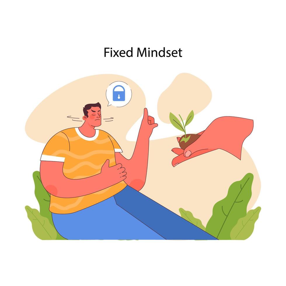 Fixed mindset concept. Flat vector illustration 41172634 Vector Art at ... Fixed mindset concept. Flat vector illustration 41172634 Vector Art at ...